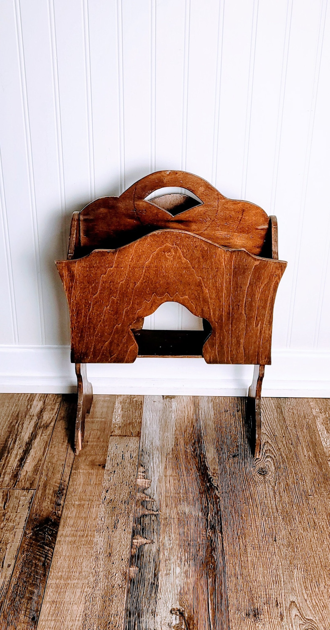 Vintage Wooden Magazine Rack - Etsy