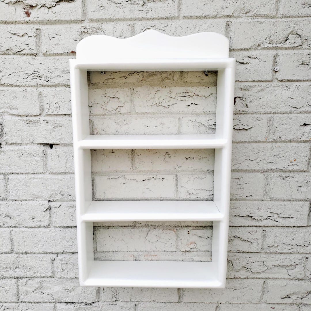 Vintage Shelf White Wooden Wall Trinket Shelf Wall Decor - Etsy