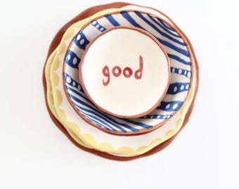 Handmade Ceramic Breakfast Set - Etsy