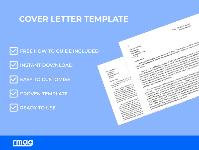 Professional Cover Letter Template for Word & Pages | Clean and Modern ...