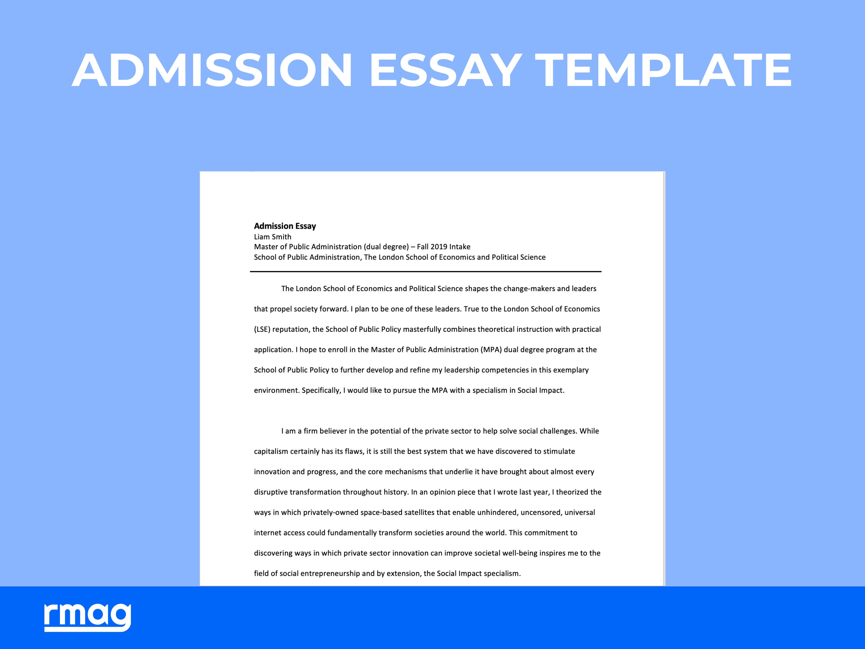 Professional Admission Essay | Letter of Intent Template | Statement of ...