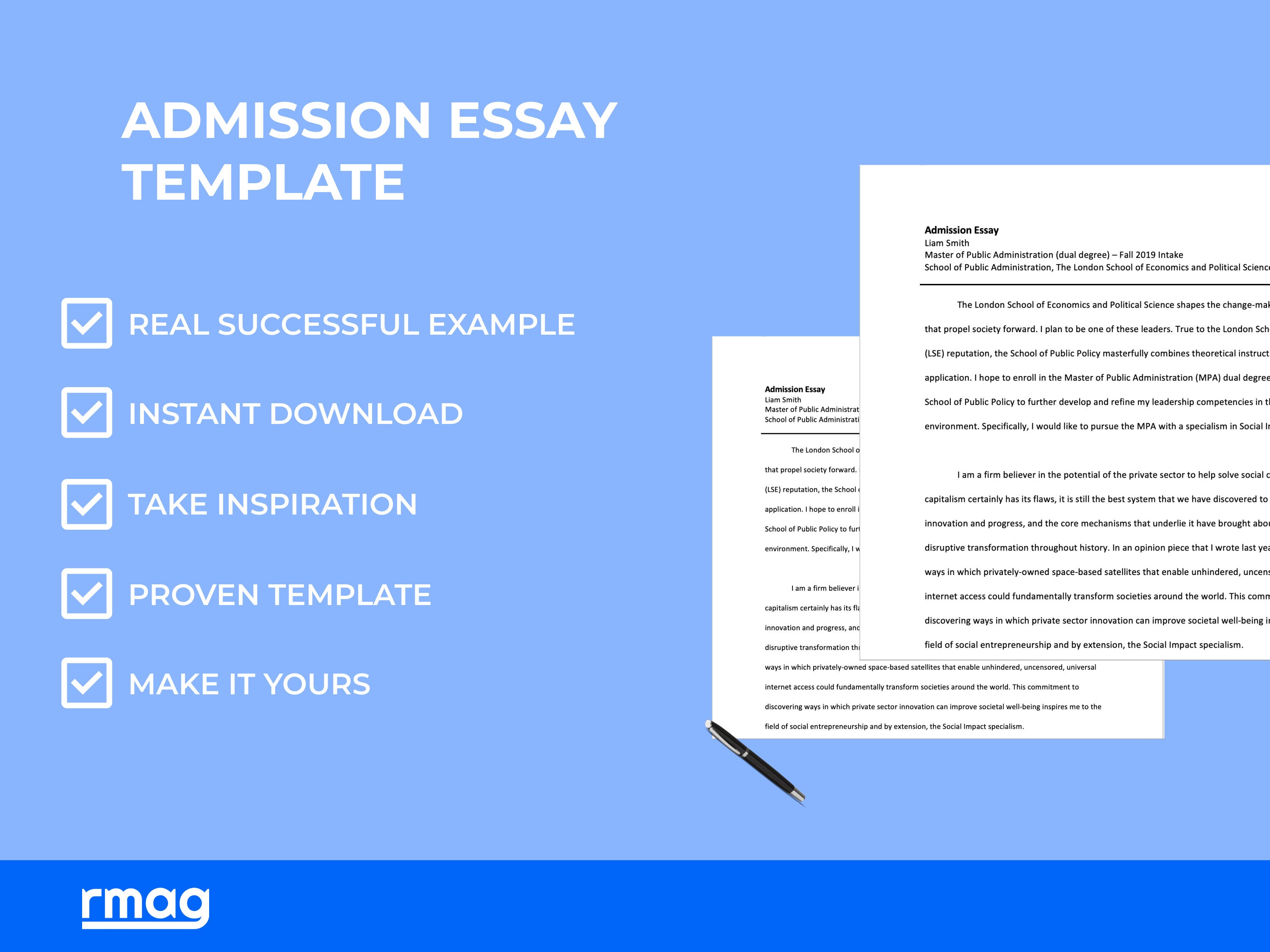 Professional Admission Essay | Letter of Intent Template | Statement of ...