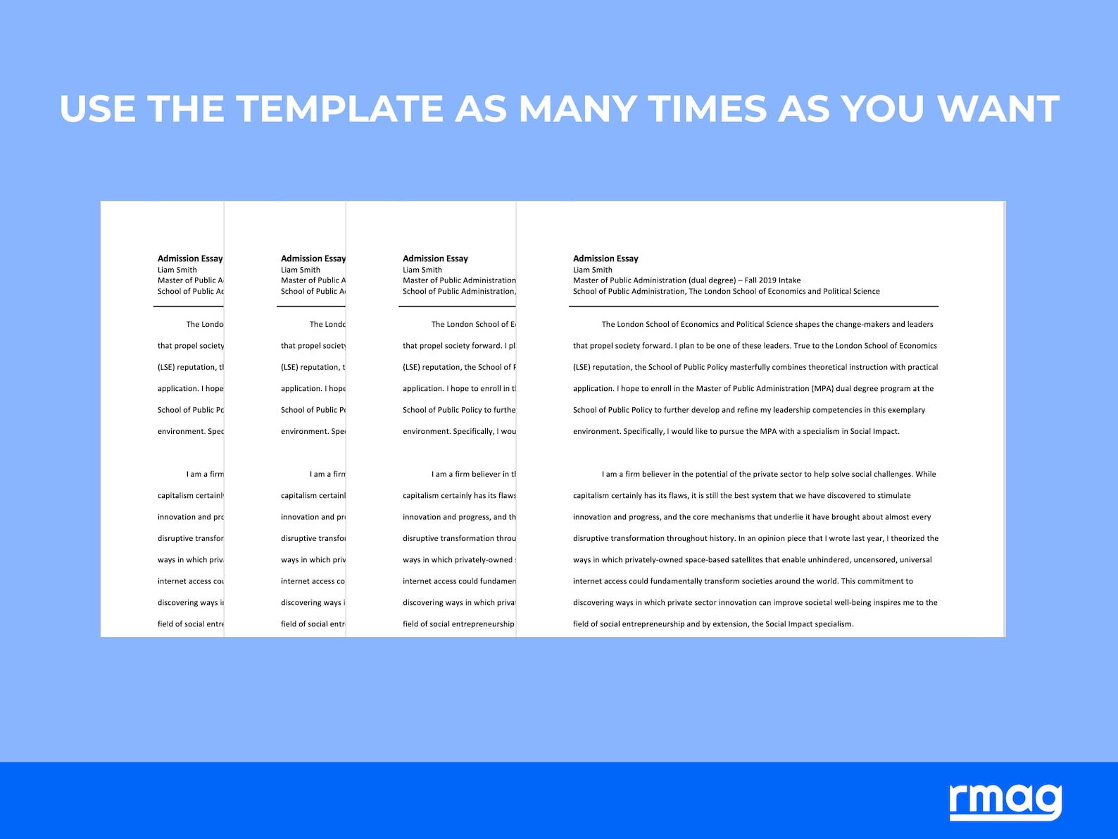 Professional Admission Essay | Letter of Intent Template | Statement of ...