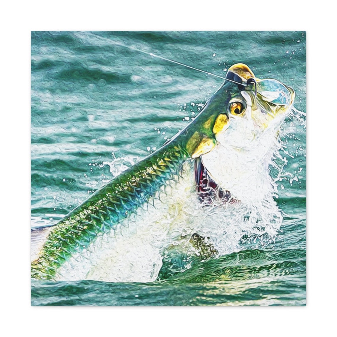 Tarpon Oil Painting Print Canvas Gallery Wrap - Etsy