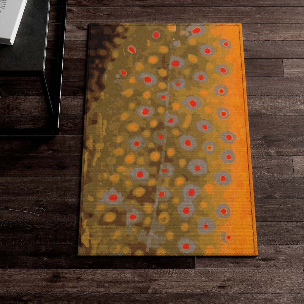 Brook Trout Pattern Dornier Rug - Etsy