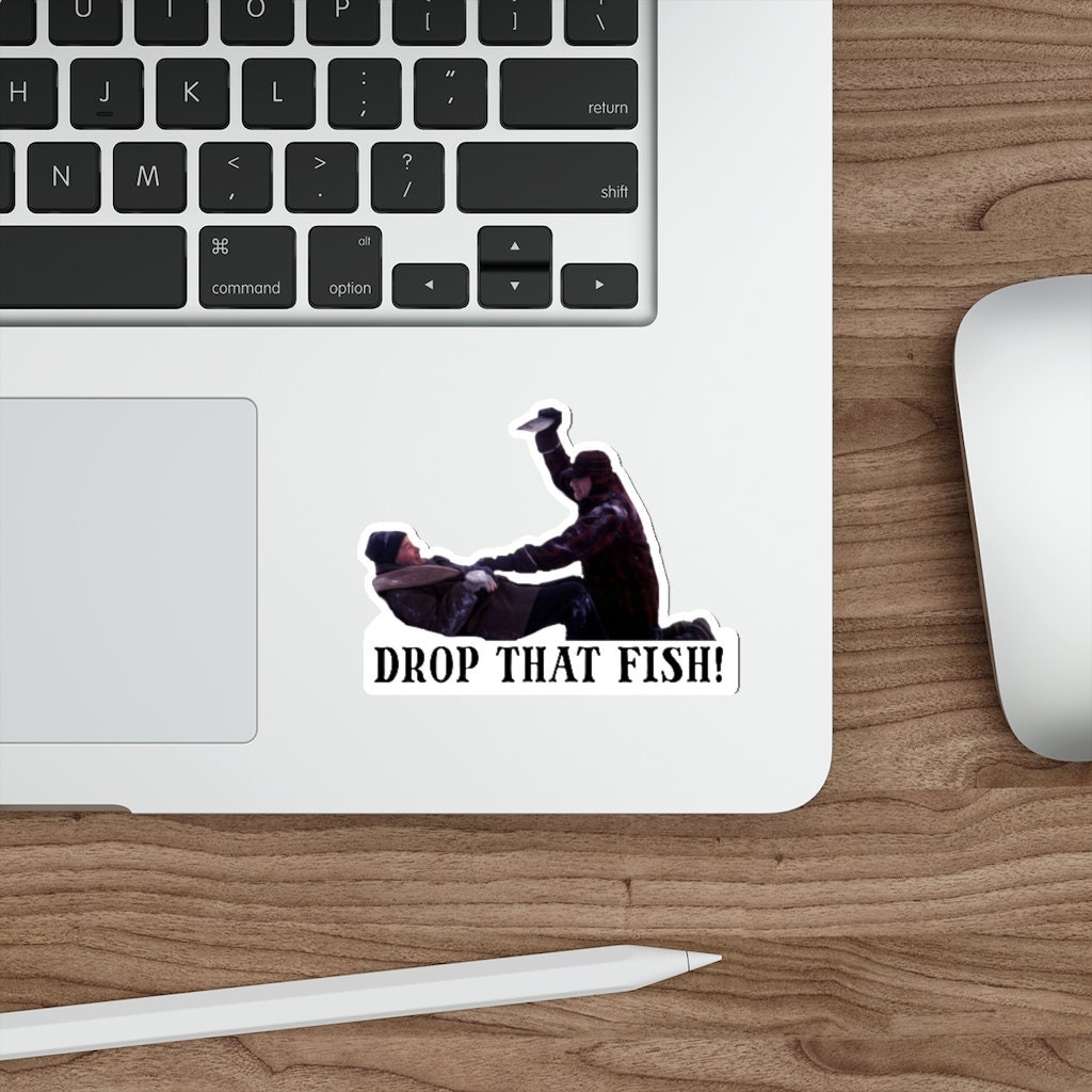 Drop That Fish! Grumpy Old Men Ice Fishing Sticker - Etsy