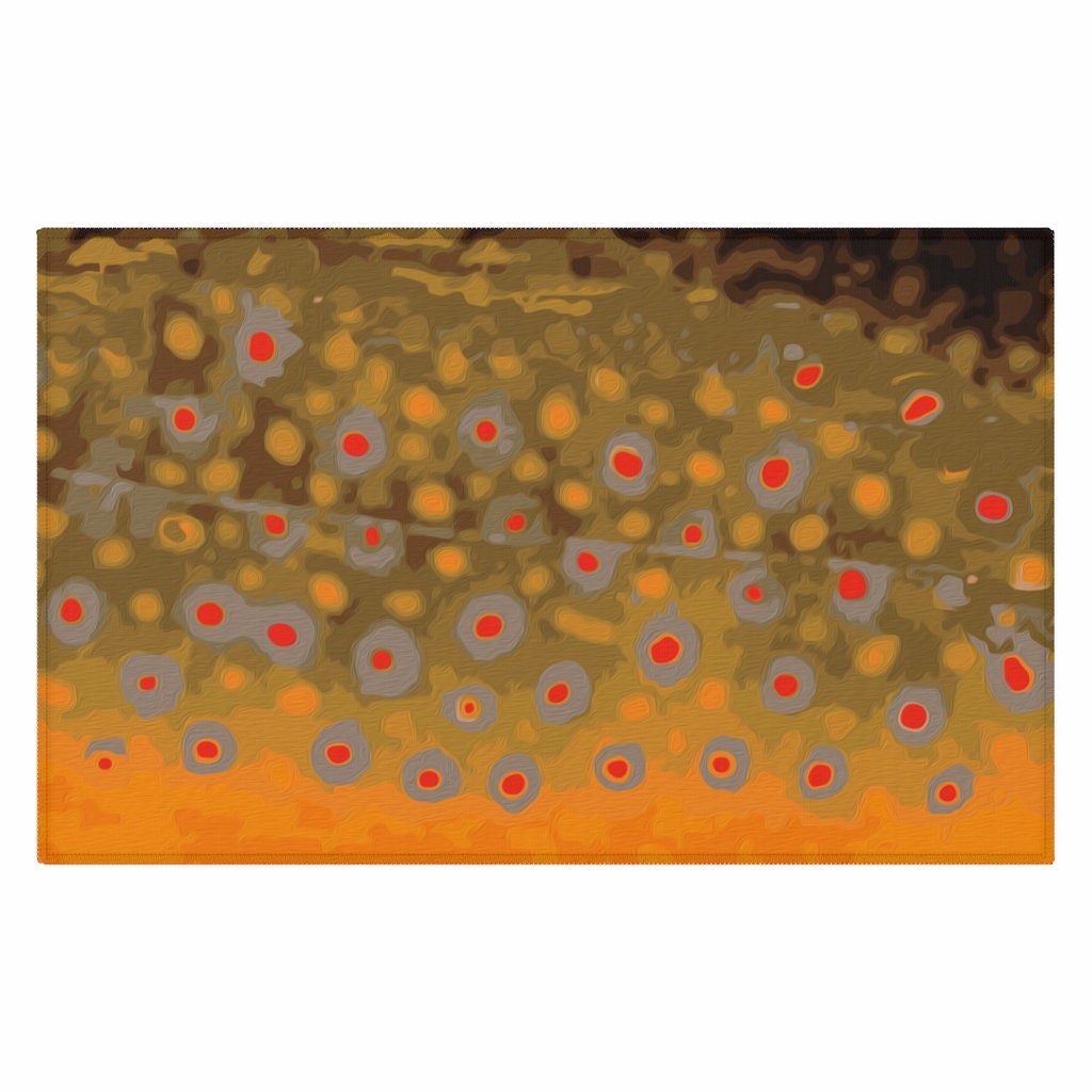Brook Trout Pattern Dornier Rug - Etsy