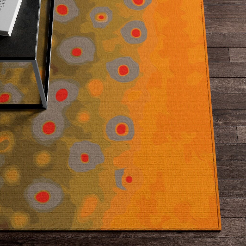 Brook Trout Pattern Dornier Rug - Etsy