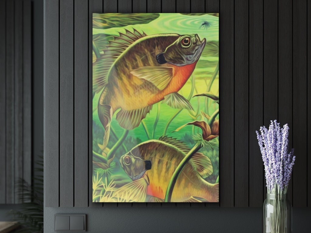 Bluegill Painting Fishing Art Acrylic Print french Cleat Hanging - Etsy