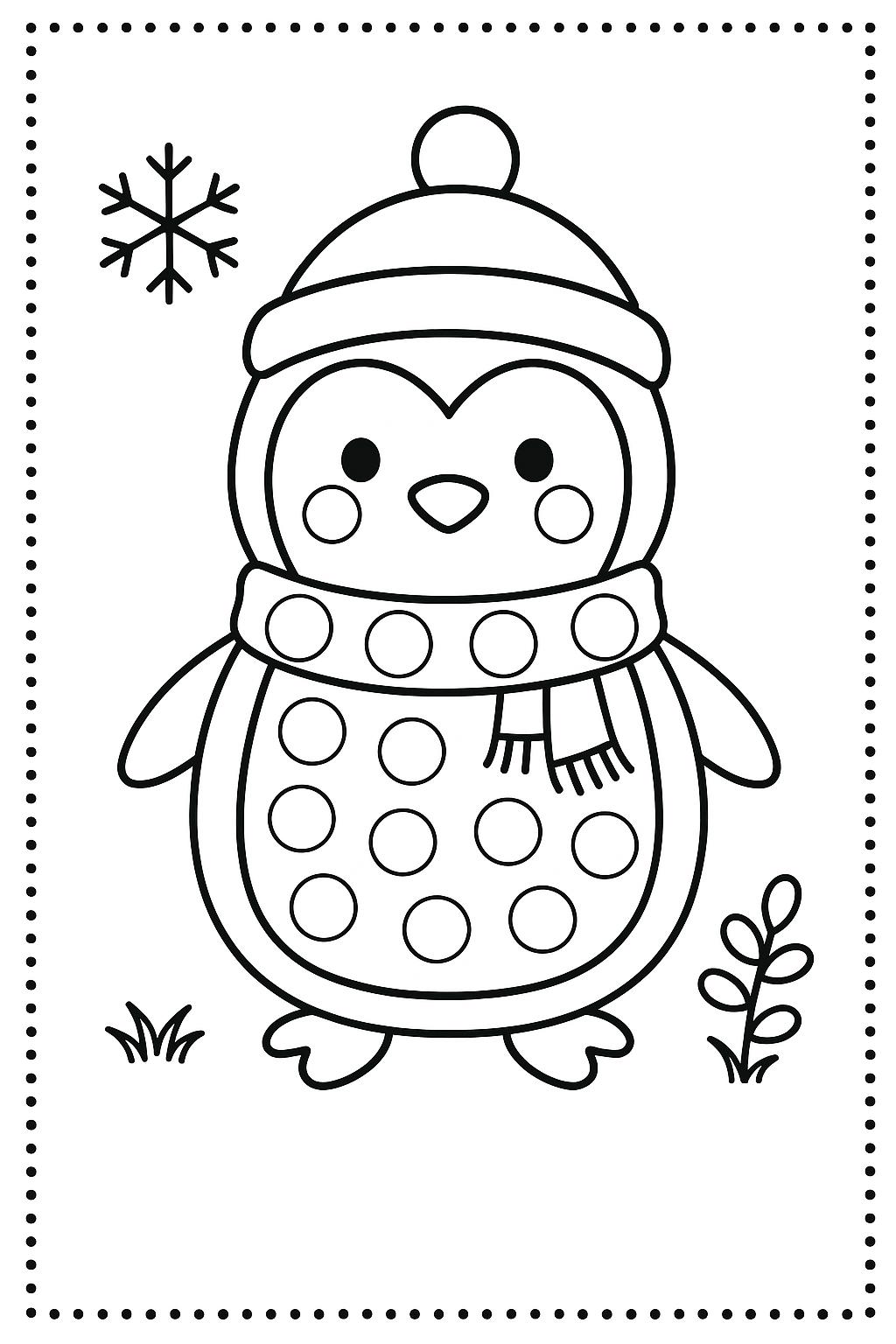 Winter Animals Dot Marker Coloring Pages – 24 Printable Dot Art Sheets ...