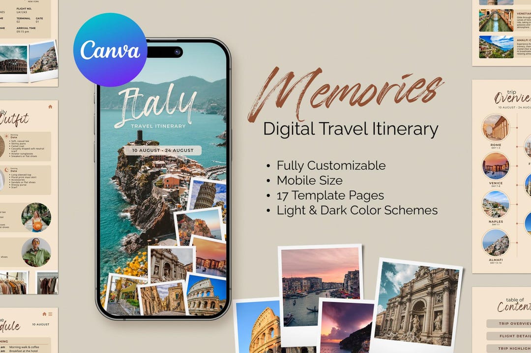 Editable Travel Itinerary Template | PDF Planner for Organized Trips ...