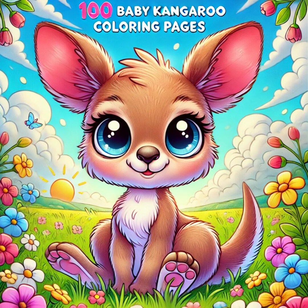 100 Baby Kangaroo Coloring Pages in PDF Format for Kids – Fun, Creative ...