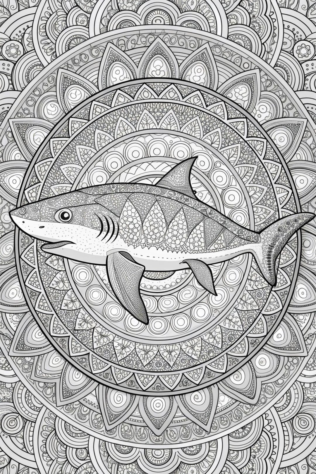 25 Shark Mandala Coloring Pages - Unique Shark Art With Mandala Designs ...