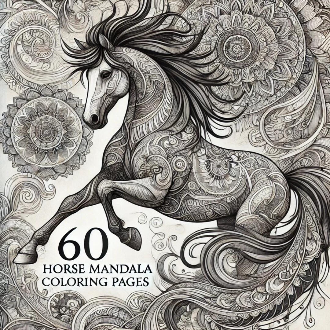 60 Horse Mandala Coloring Pages - Beautiful, Relaxing Horse Art Designs ...