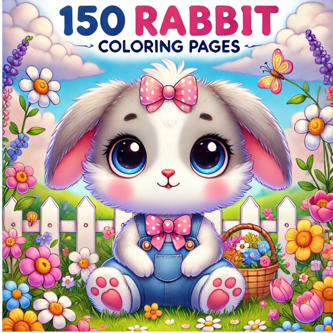 150 Adorable Rabbit Coloring Pages PDF for Kids, Adults, and Easter Fun ...