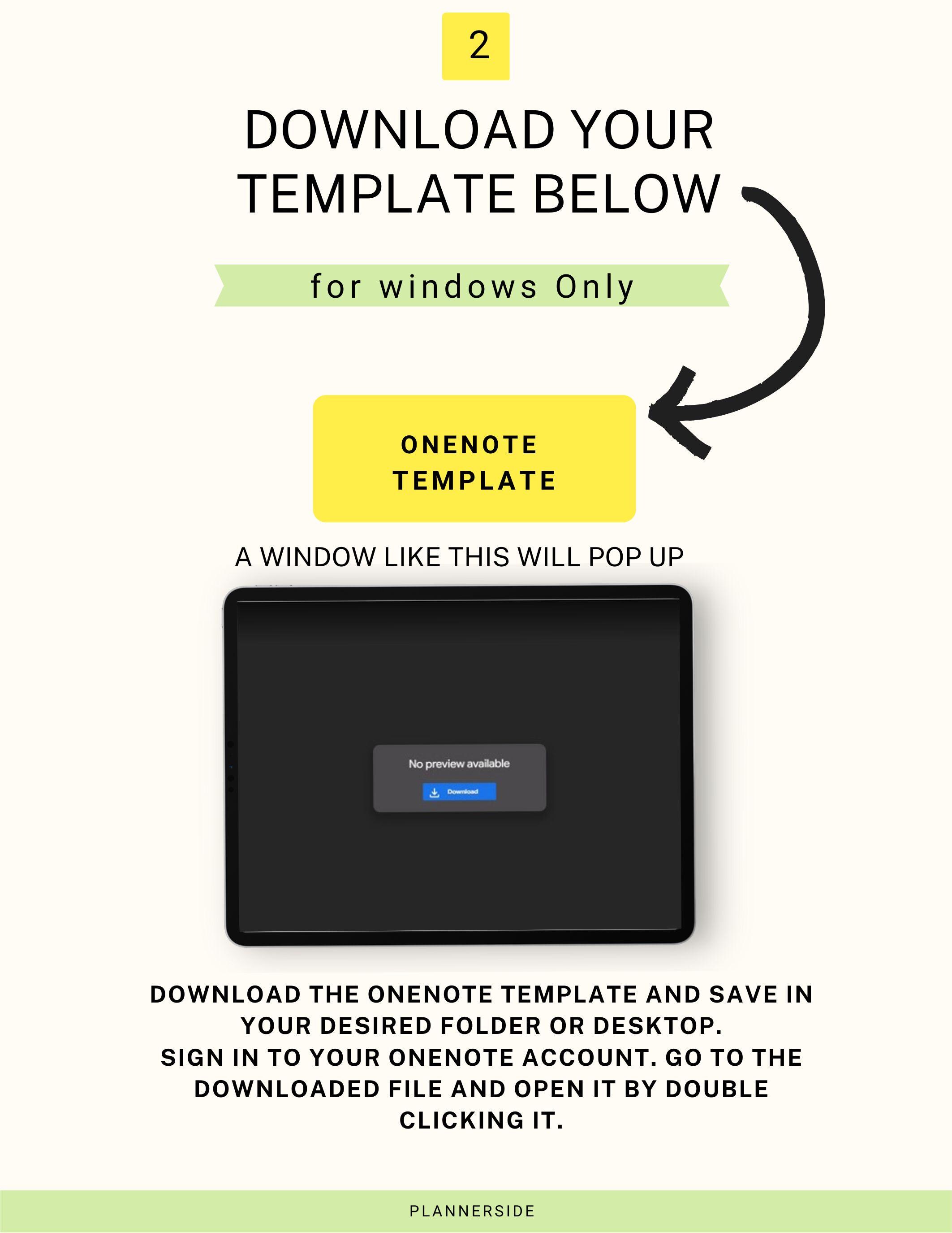 Onenote Business Planner Template | Digital Download | Organize Goals ...