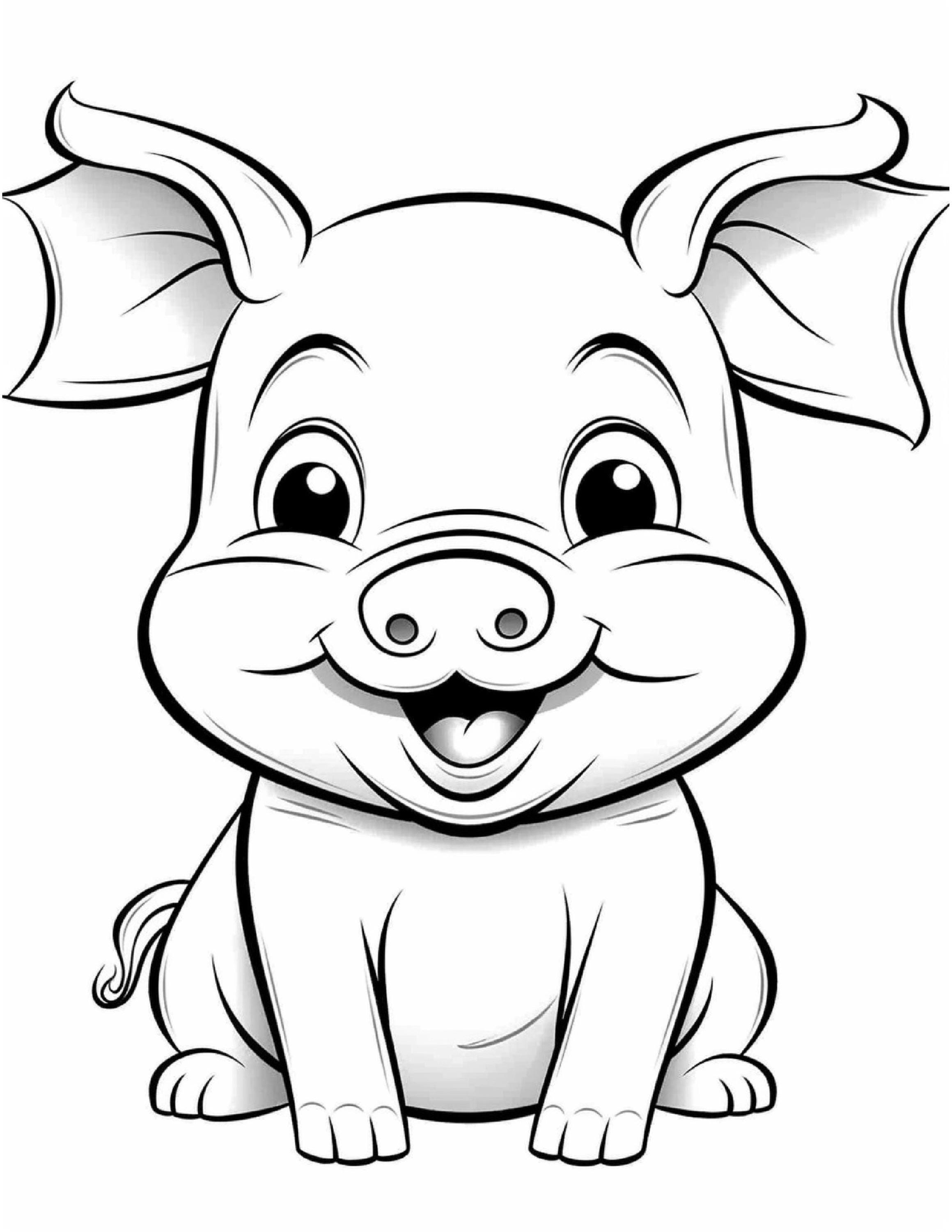 100 Cute Pig Coloring Pages in PDF Format for Kids – Fun, Creative, and ...