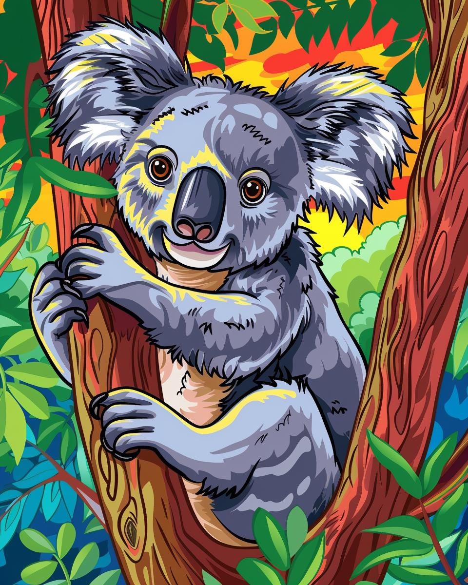 100 Koala Coloring Pages in PDF Format for Kids – Fun, Creative, and ...