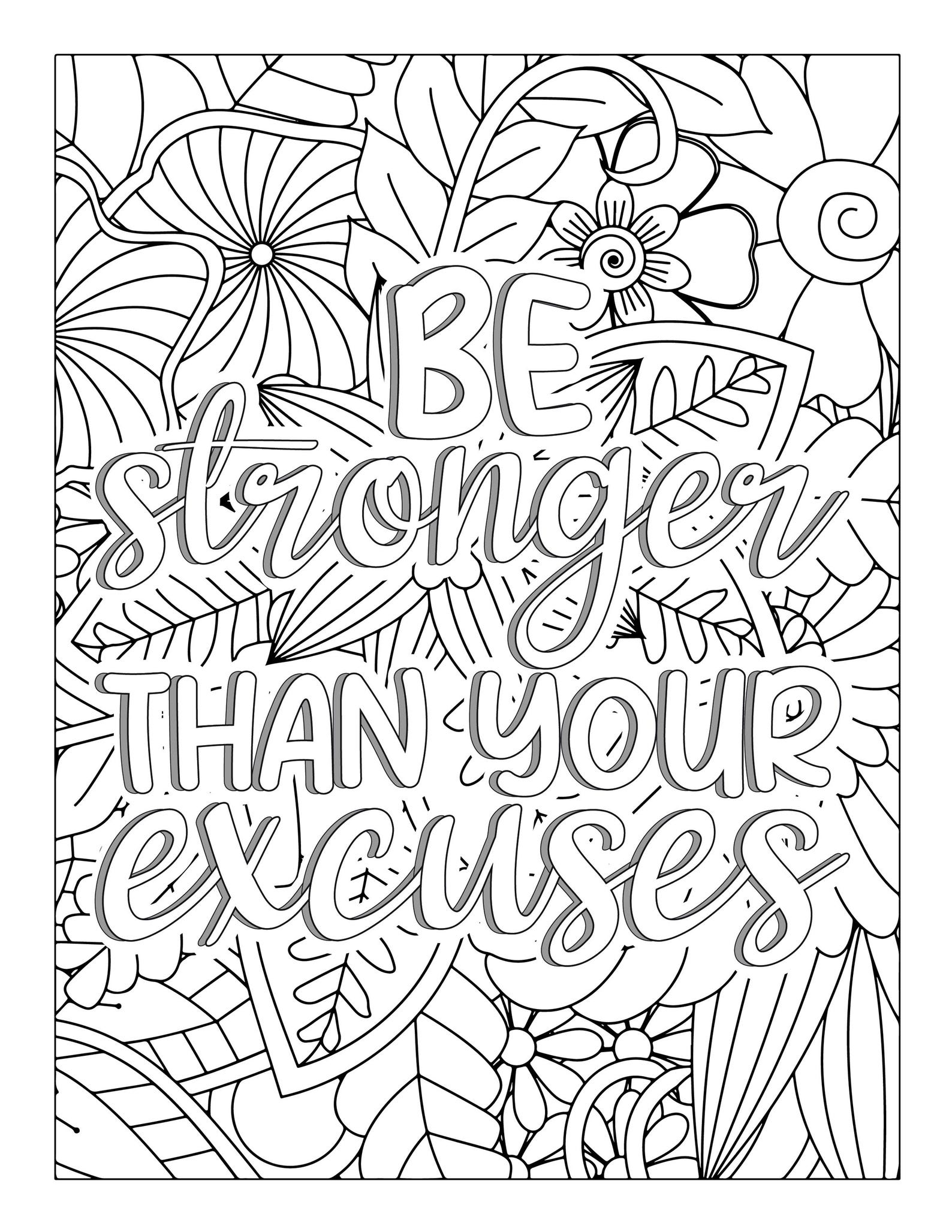 Adult Coloring Book With 20 Motivational Quotes | Relax and Get ...