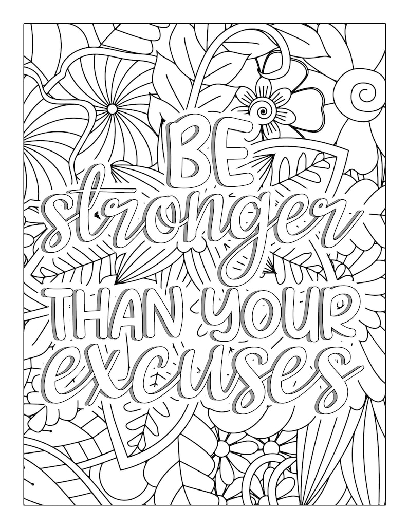 Adult Coloring Book With 20 Motivational Quotes | Relax and Get ...