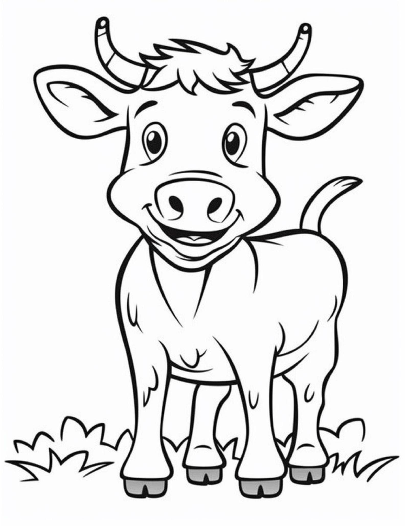 100 Cow Coloring Pages in PDF Format for Kids – Fun, Creative, and ...