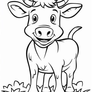 100 Cow Coloring Pages in PDF Format for Kids – Fun, Creative, and ...