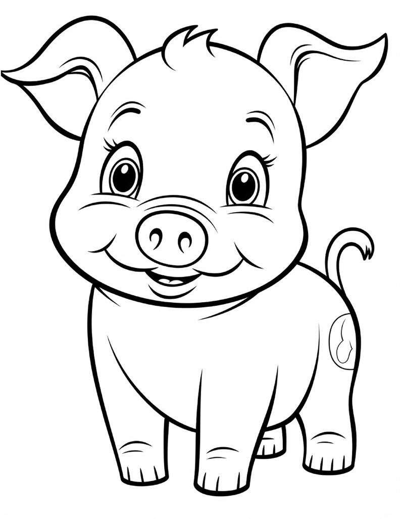 100 Cute Pig Coloring Pages in PDF Format for Kids – Fun, Creative, and ...