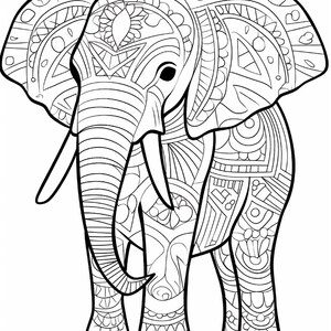 80 Elephant Mandala Coloring Pages PDF, Intricate and Relaxing Designs ...