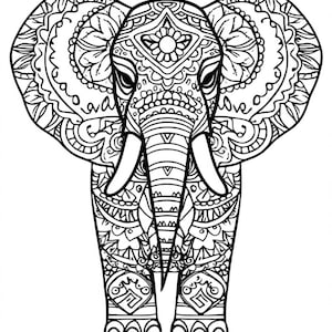 80 Elephant Mandala Coloring Pages PDF, Intricate and Relaxing Designs ...