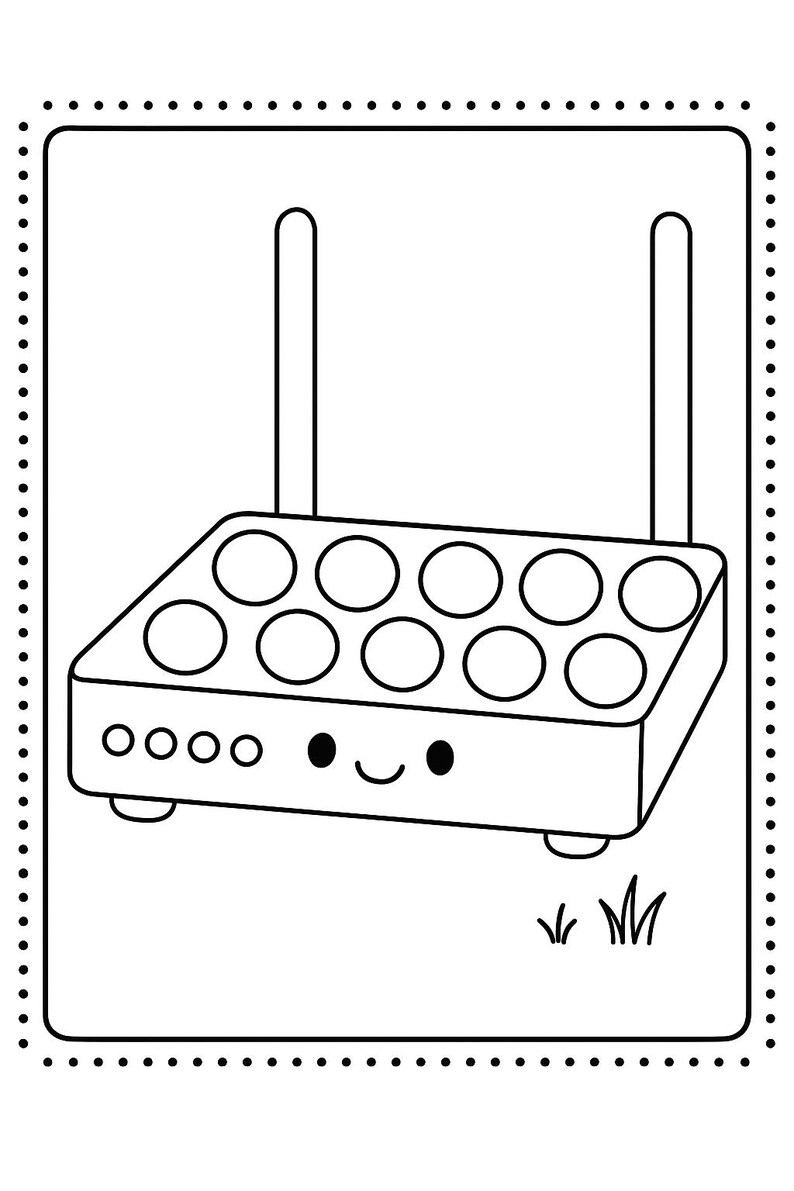 Dot Marker Coloring Pages – Computers Printable, 24 Tech Dot Art for ...