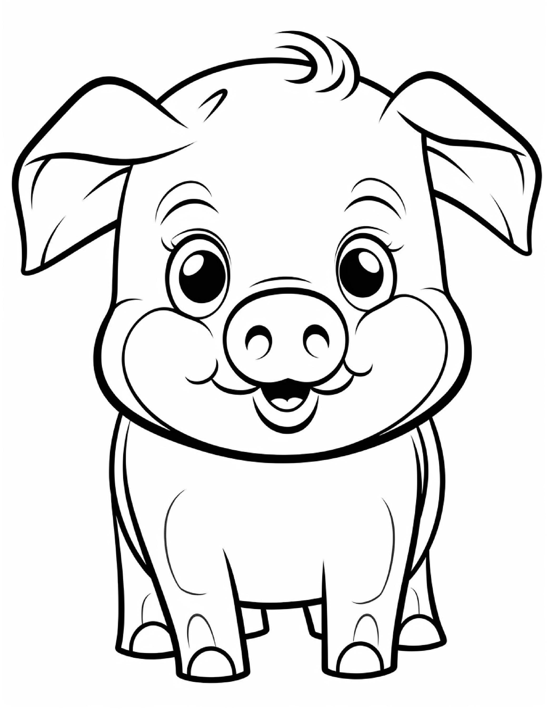 100 Cute Pig Coloring Pages in PDF Format for Kids – Fun, Creative, and ...