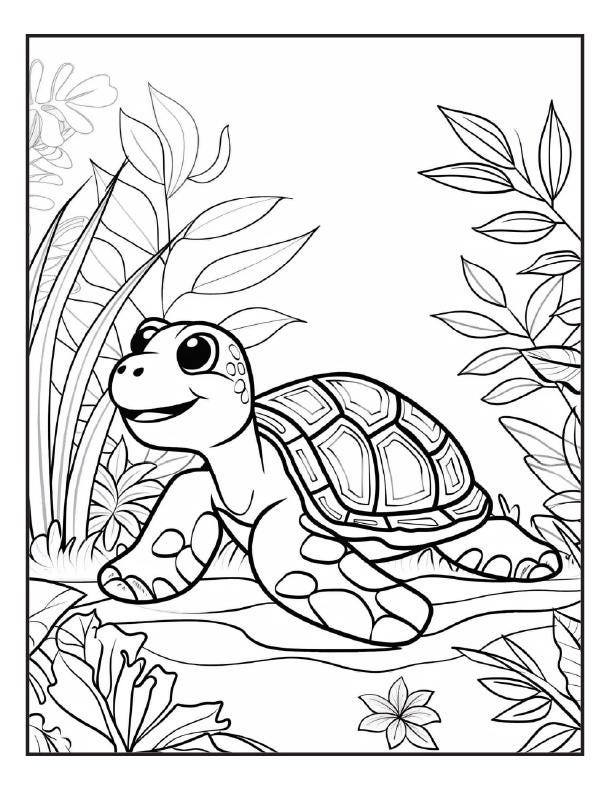 100 Turtle Coloring Pages, Fun and Engaging Art Prints for Kids and ...
