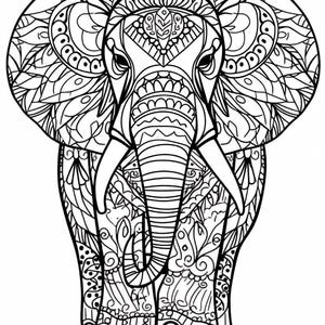 80 Elephant Mandala Coloring Pages PDF, Intricate and Relaxing Designs ...