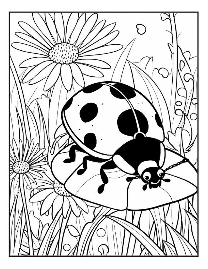 100 Ladybug Coloring Pages | Cute Insect Coloring Book for Kids | Easy ...