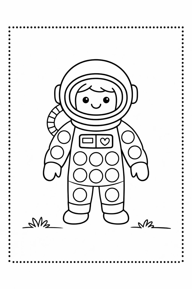 Dot Marker Coloring Pages – Spaceships Printable, 24 Space Dot Art ...