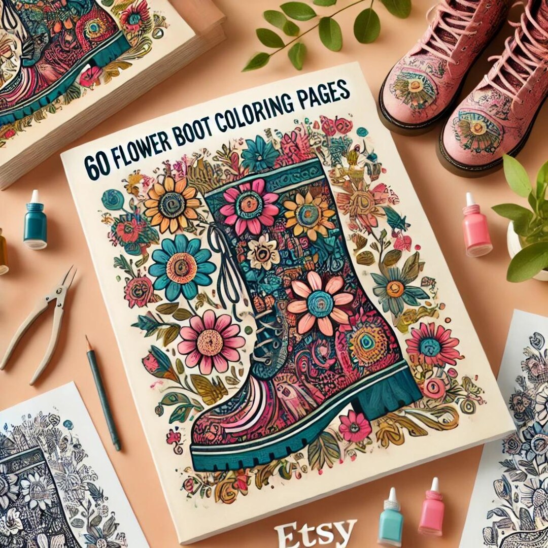 60 Flower Boot Coloring Pages – Unique Floral Boot Illustrations for ...