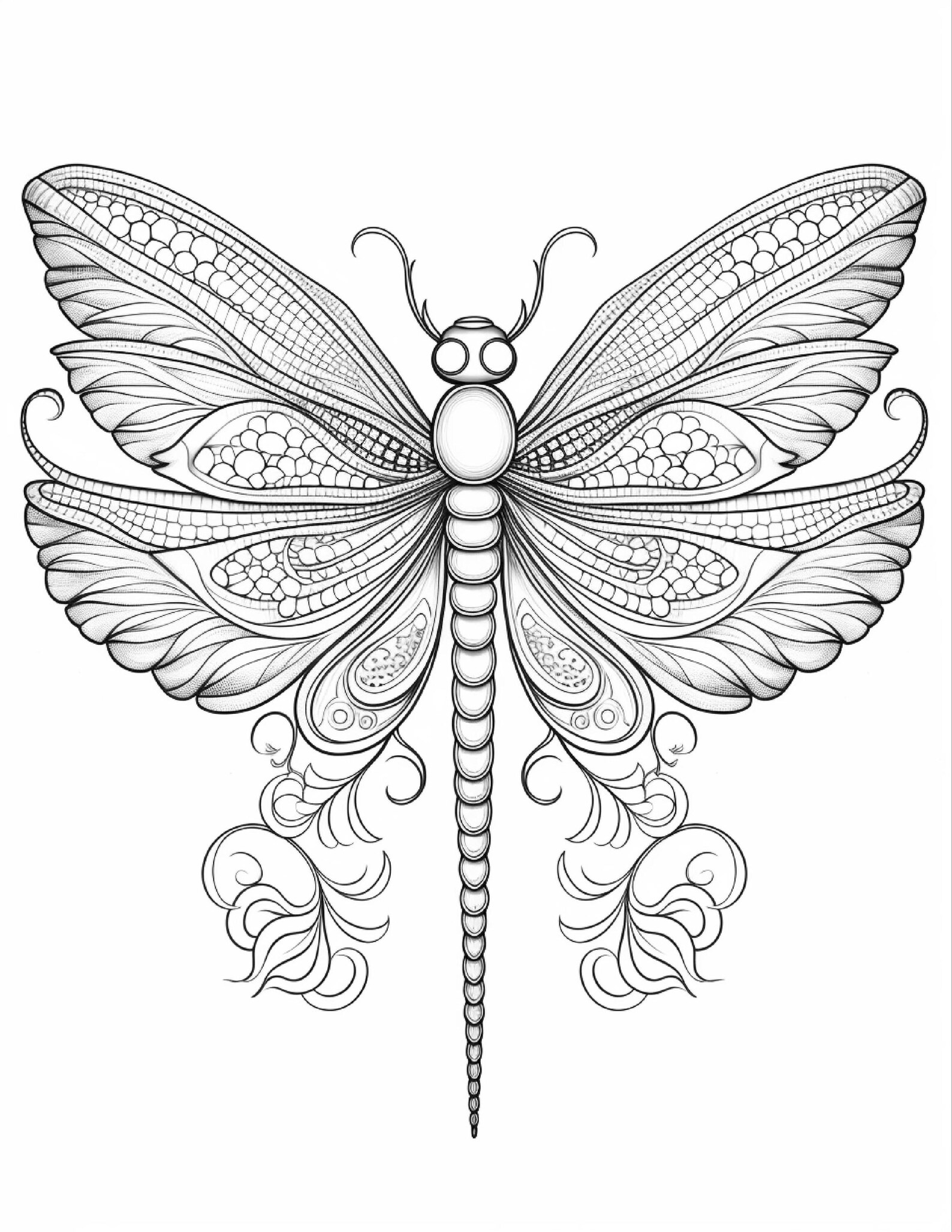 100 Dragonfly Coloring Pages – Intricate Adult Coloring Book PDF ...