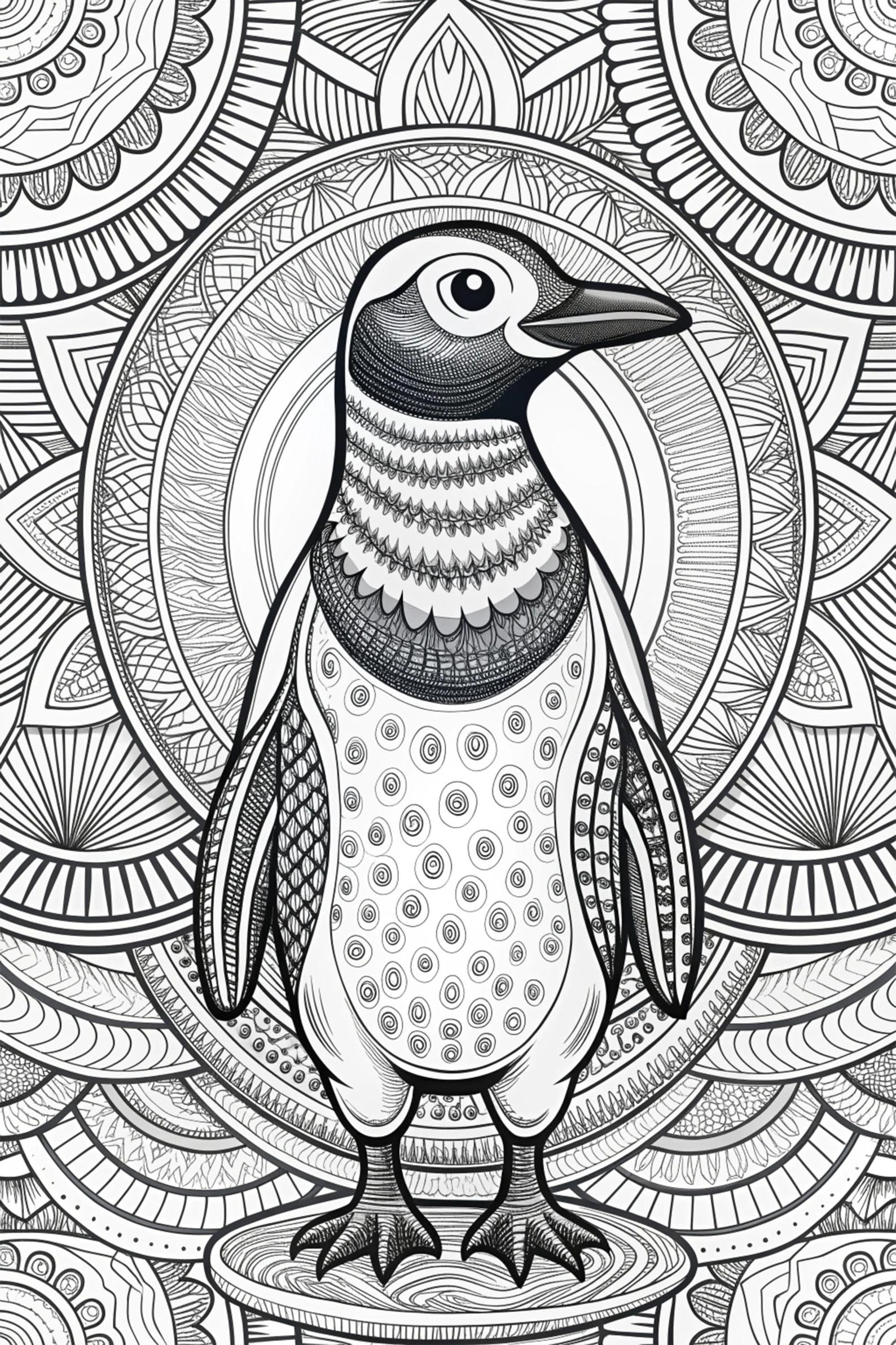 28 Penguin Mandala Coloring Pages PDF for Stress Relief, Relaxation ...