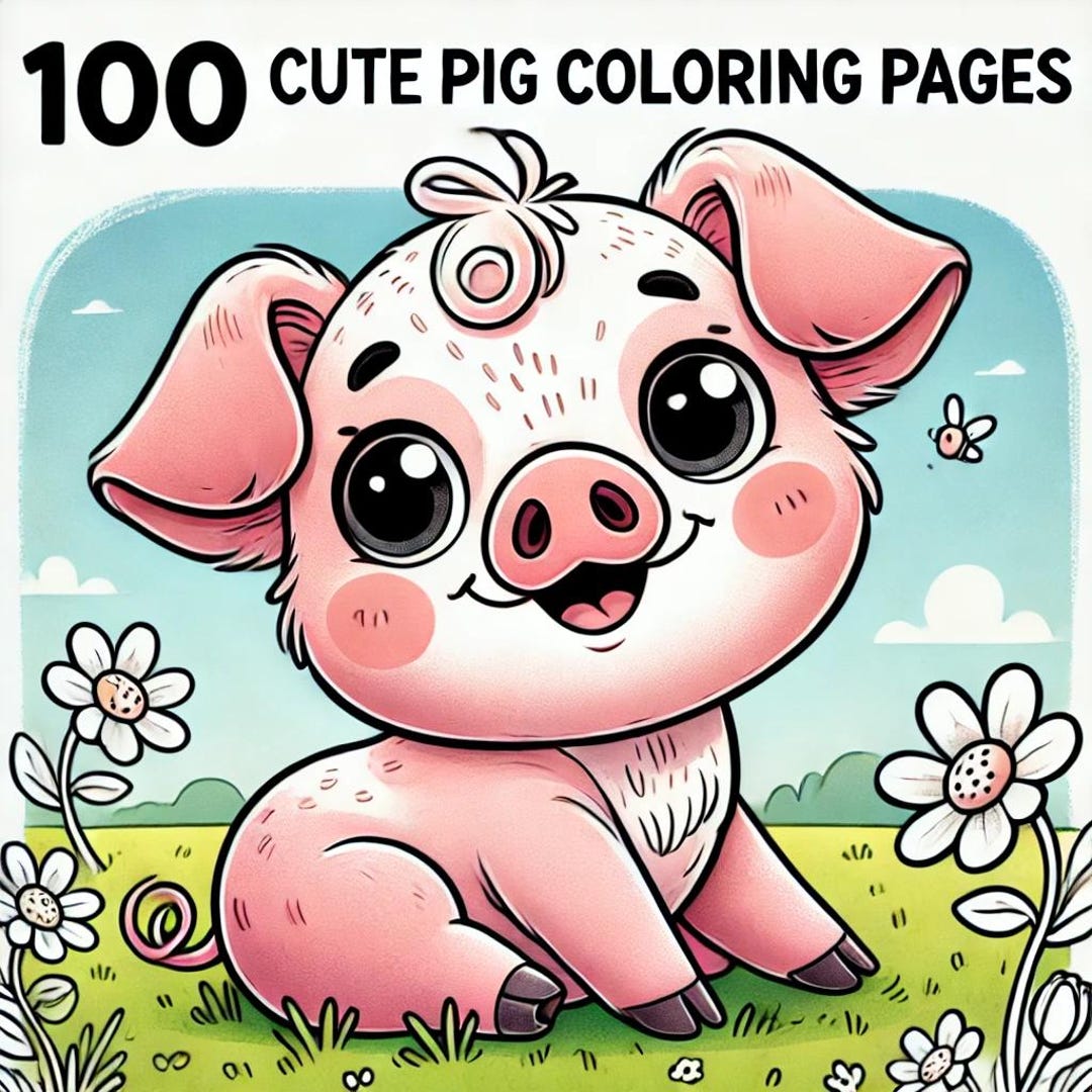 100 Cute Pig Coloring Pages in PDF Format for Kids – Fun, Creative, and ...