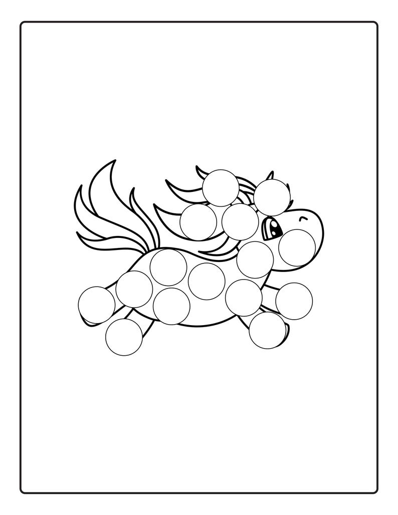 62 Unicorn Dot Marker Coloring Pages – Easy Dot Art Activity for ...