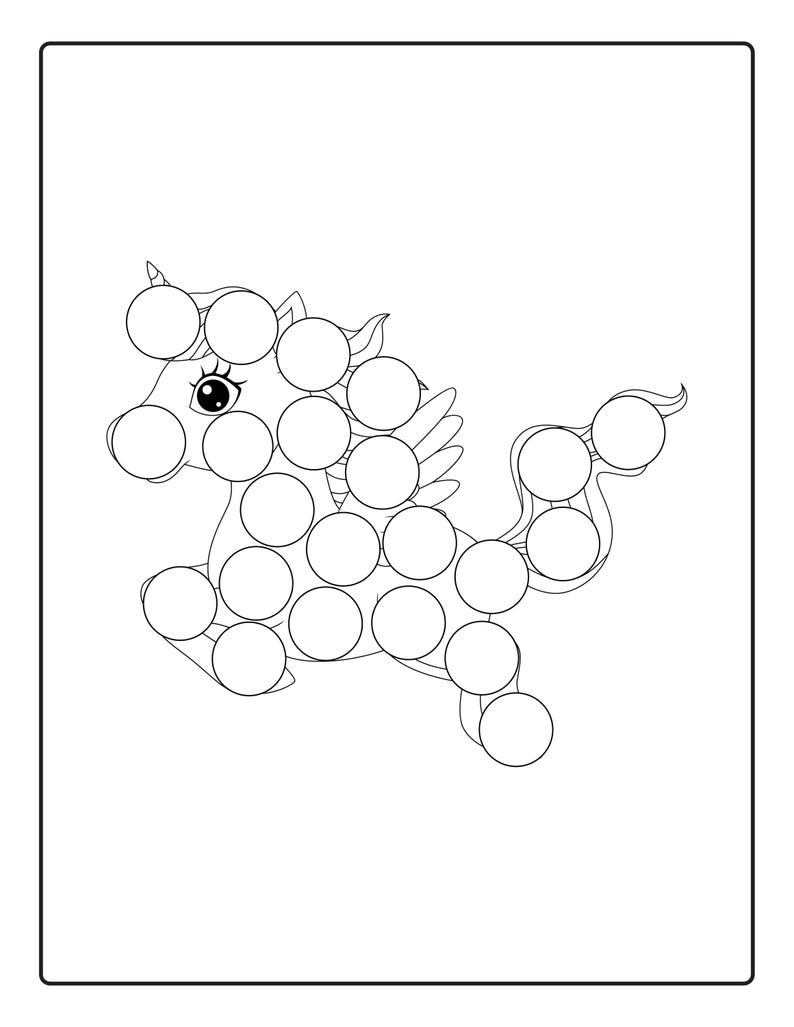 62 Unicorn Dot Marker Coloring Pages – Easy Dot Art Activity for ...