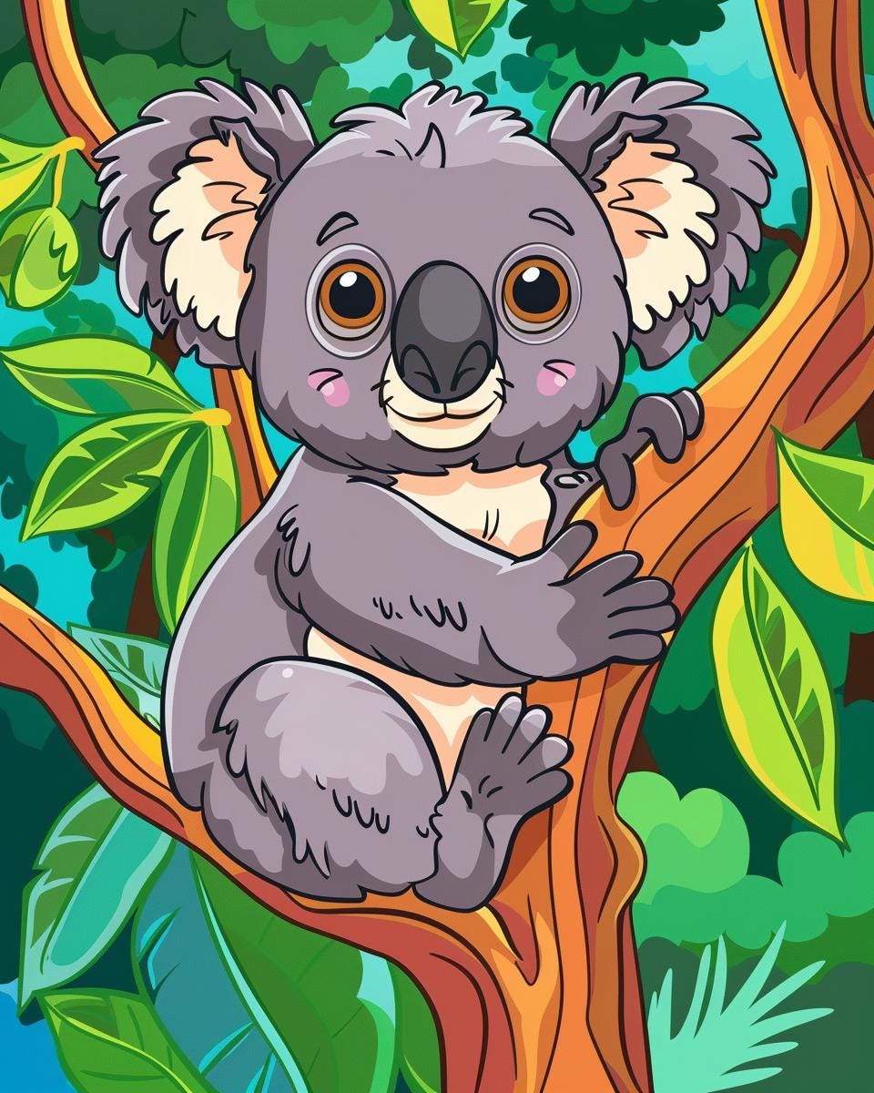 100 Koala Coloring Pages in PDF Format for Kids – Fun, Creative, and ...