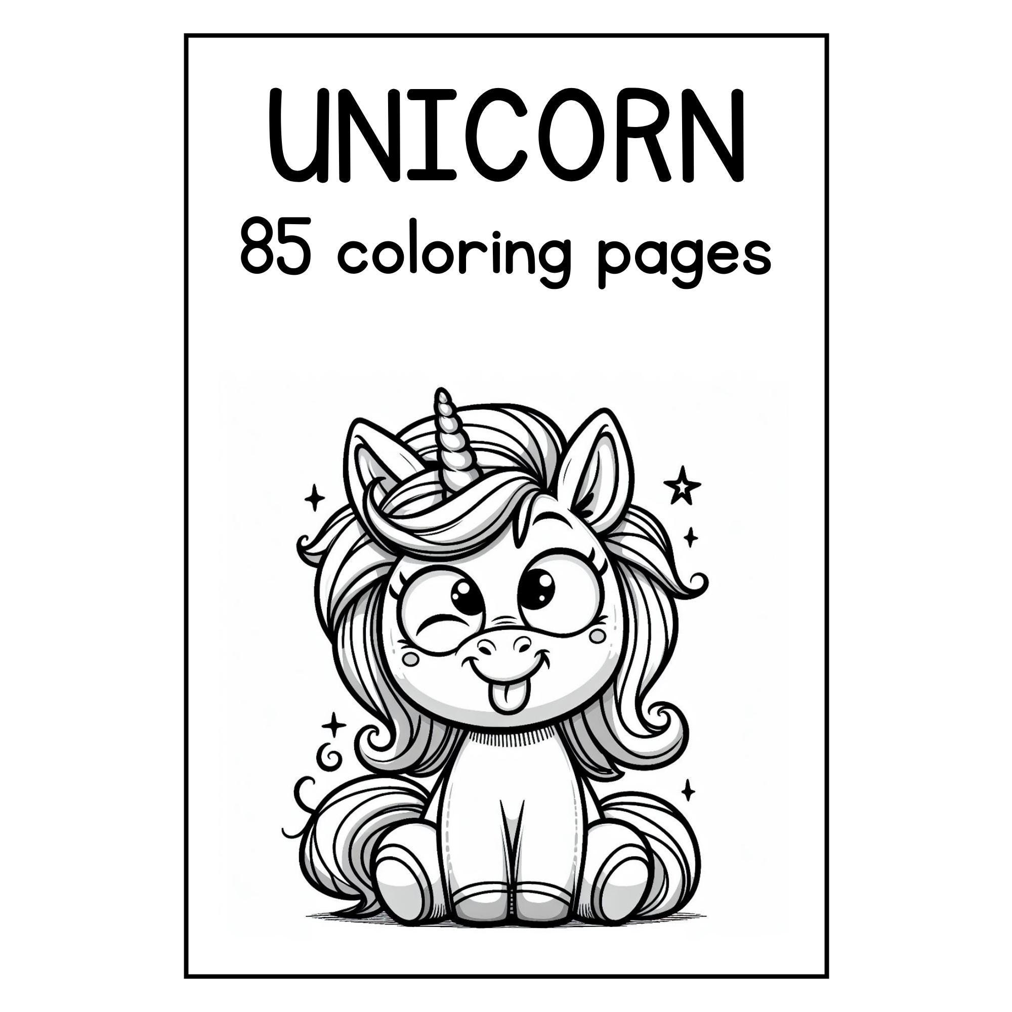 85 Unicorn Coloring Pages – Digital PDF Download for Kids and Adults - Etsy