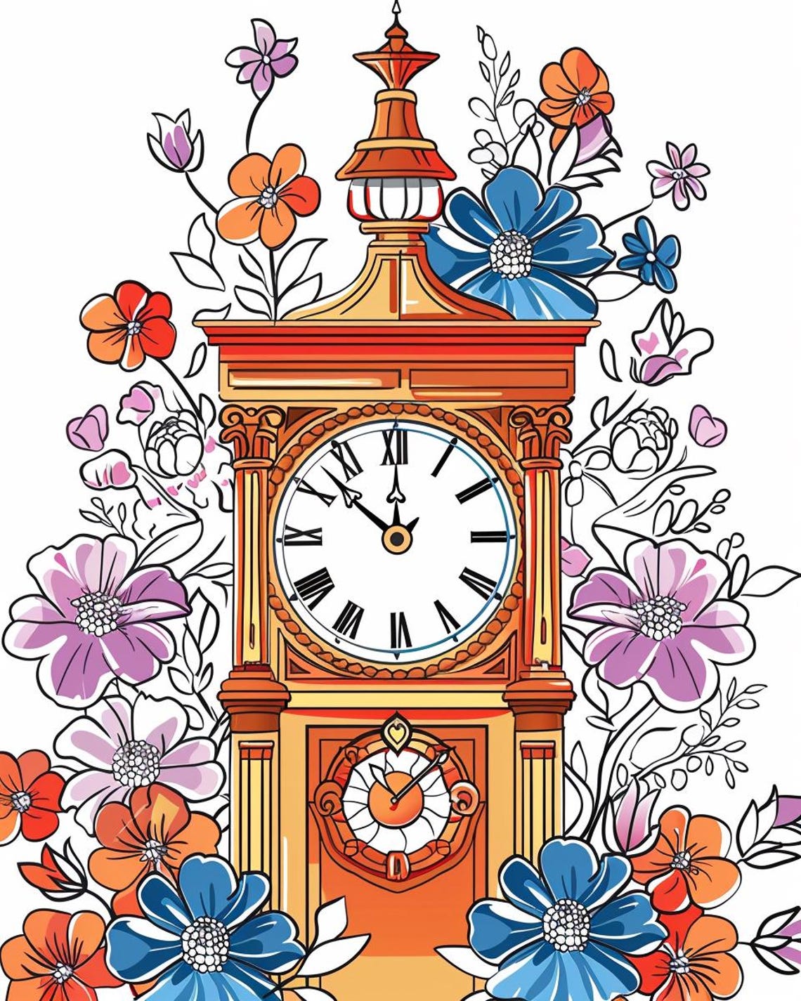 111 Clock Tower Coloring Pages: A Relaxing Journey Through Detailed ...