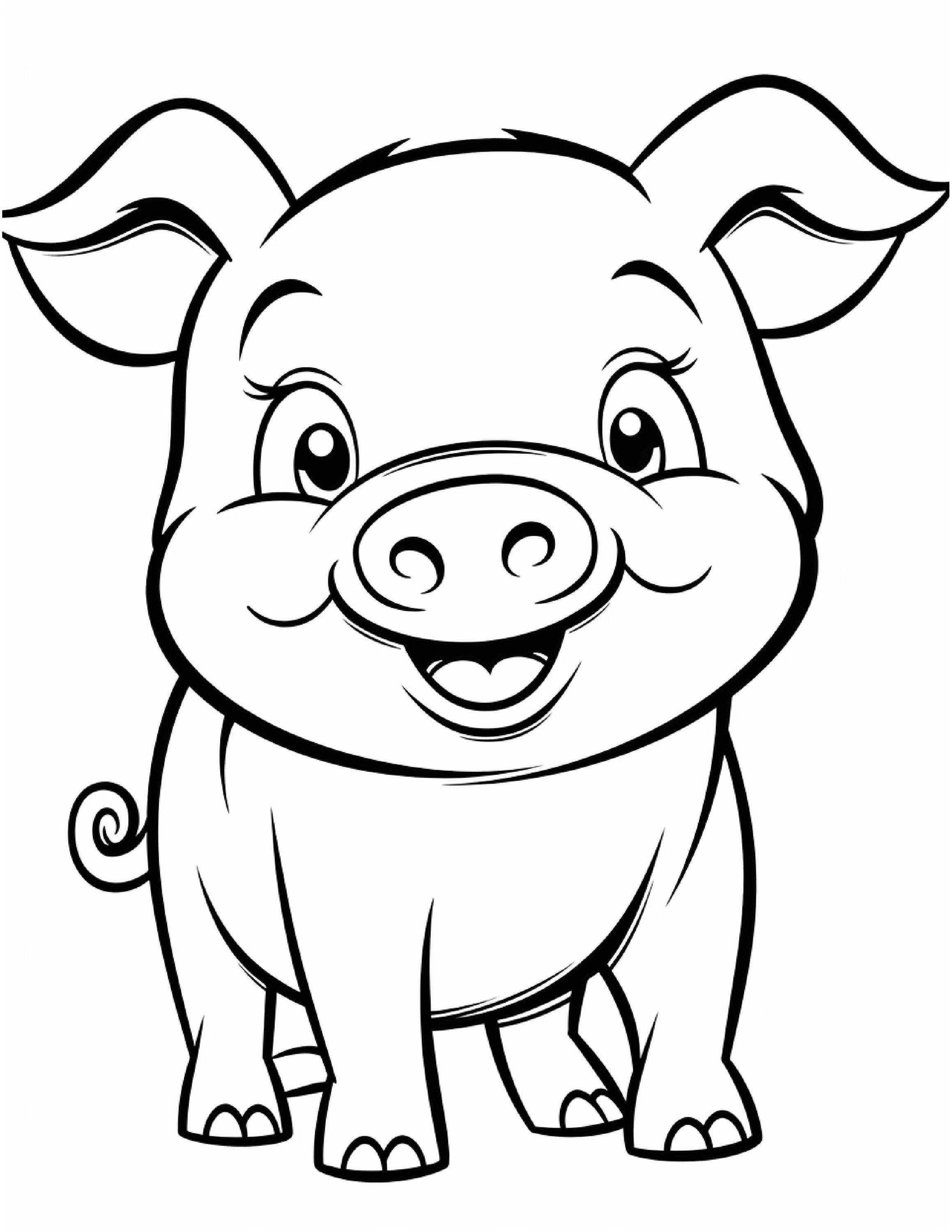 100 Cute Pig Coloring Pages in PDF Format for Kids – Fun, Creative, and ...