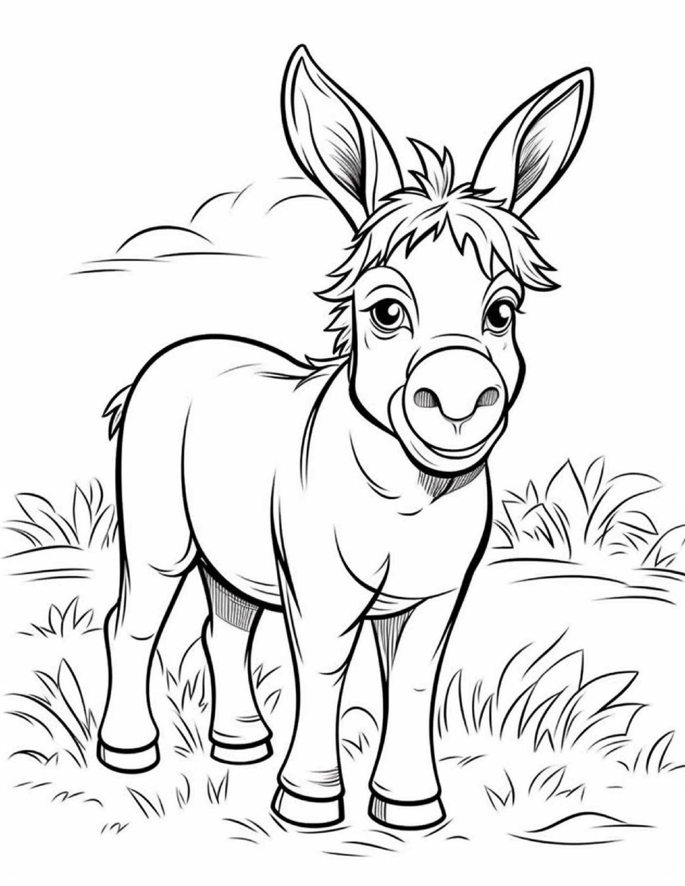 90 Donkey Coloring Pages in PDF Format for Kids – Fun, Creative, and ...