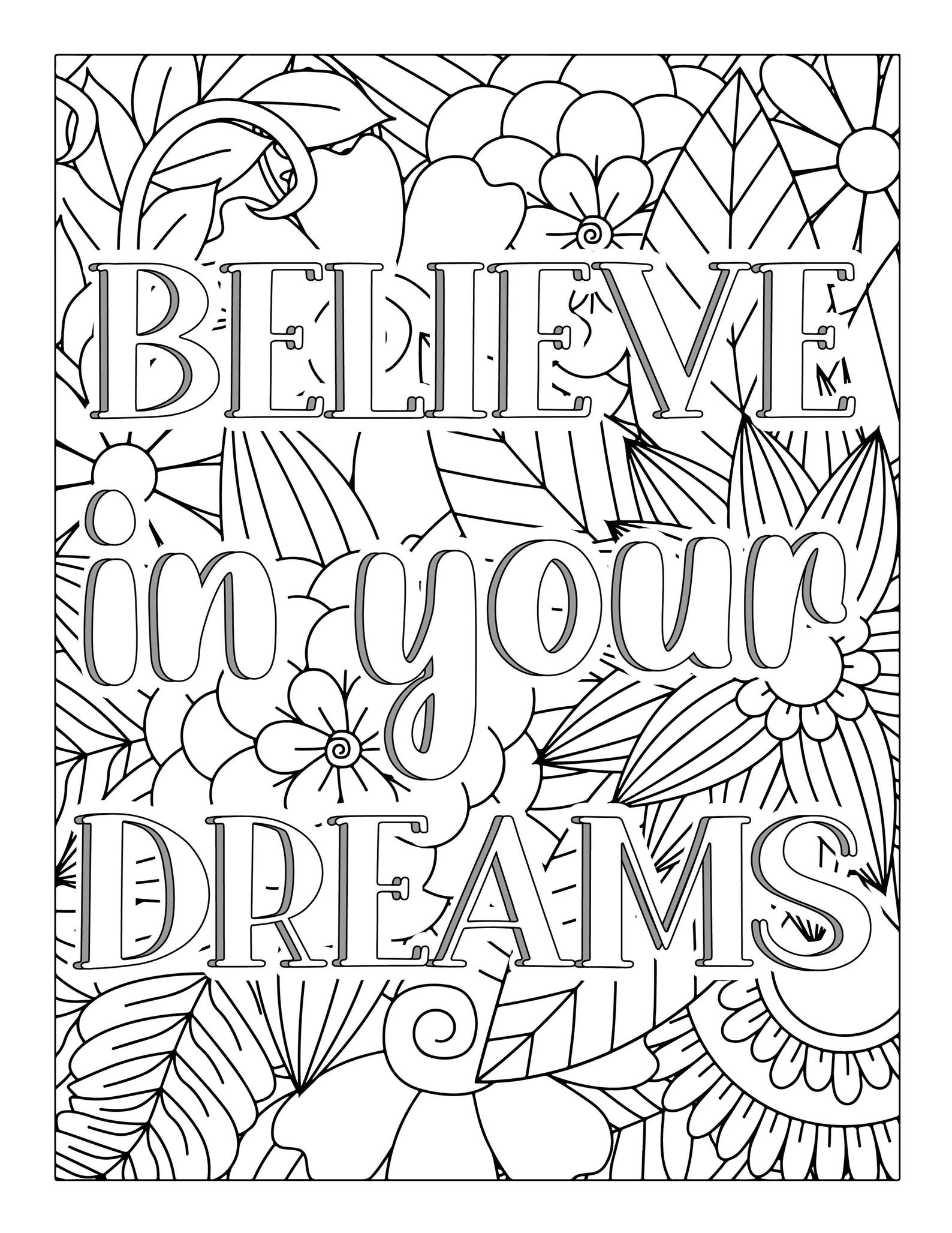 Adult Coloring Book With 20 Motivational Quotes | Relax and Get ...
