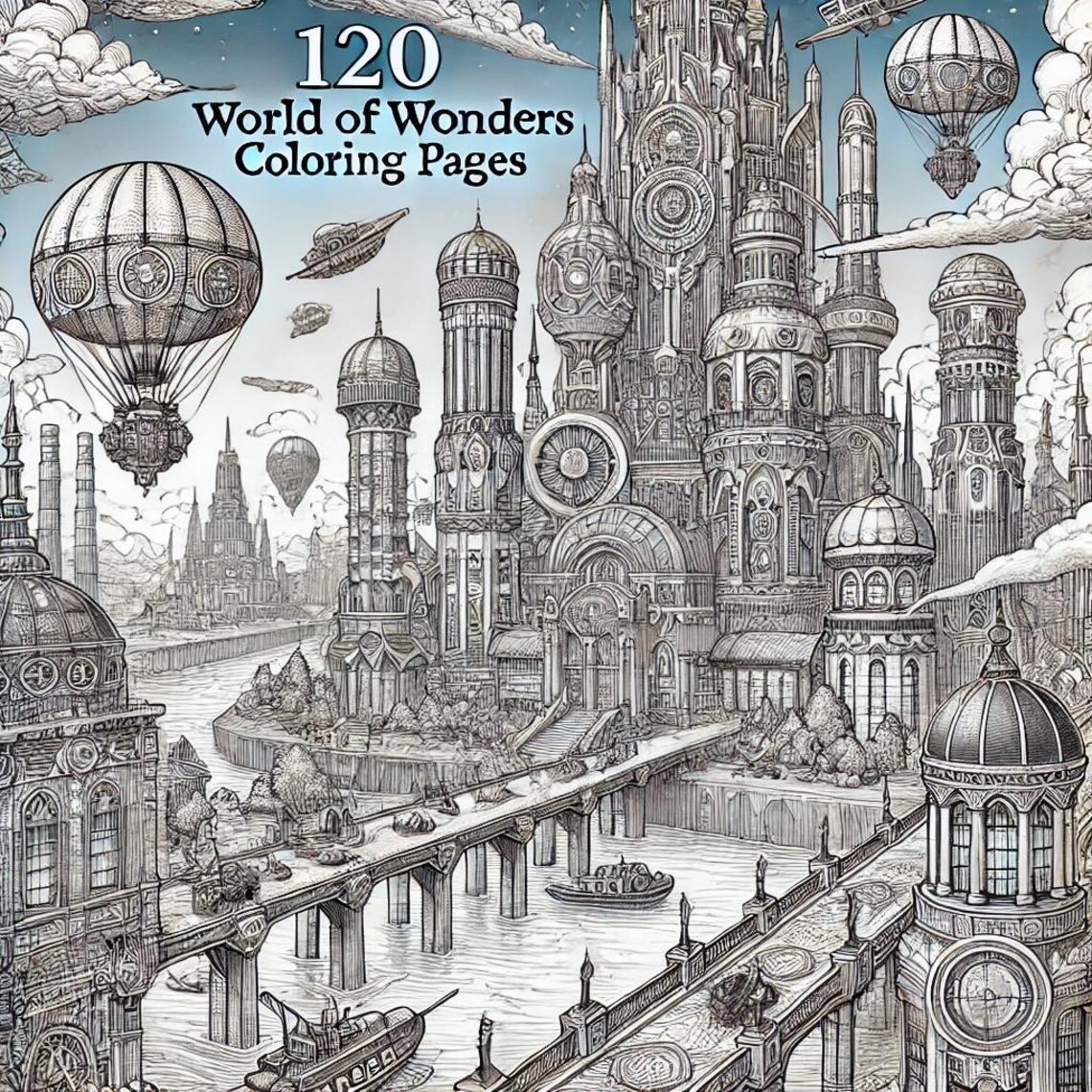 120 World of Wonders Coloring Pages - Futuristic and Sci-fi City ...
