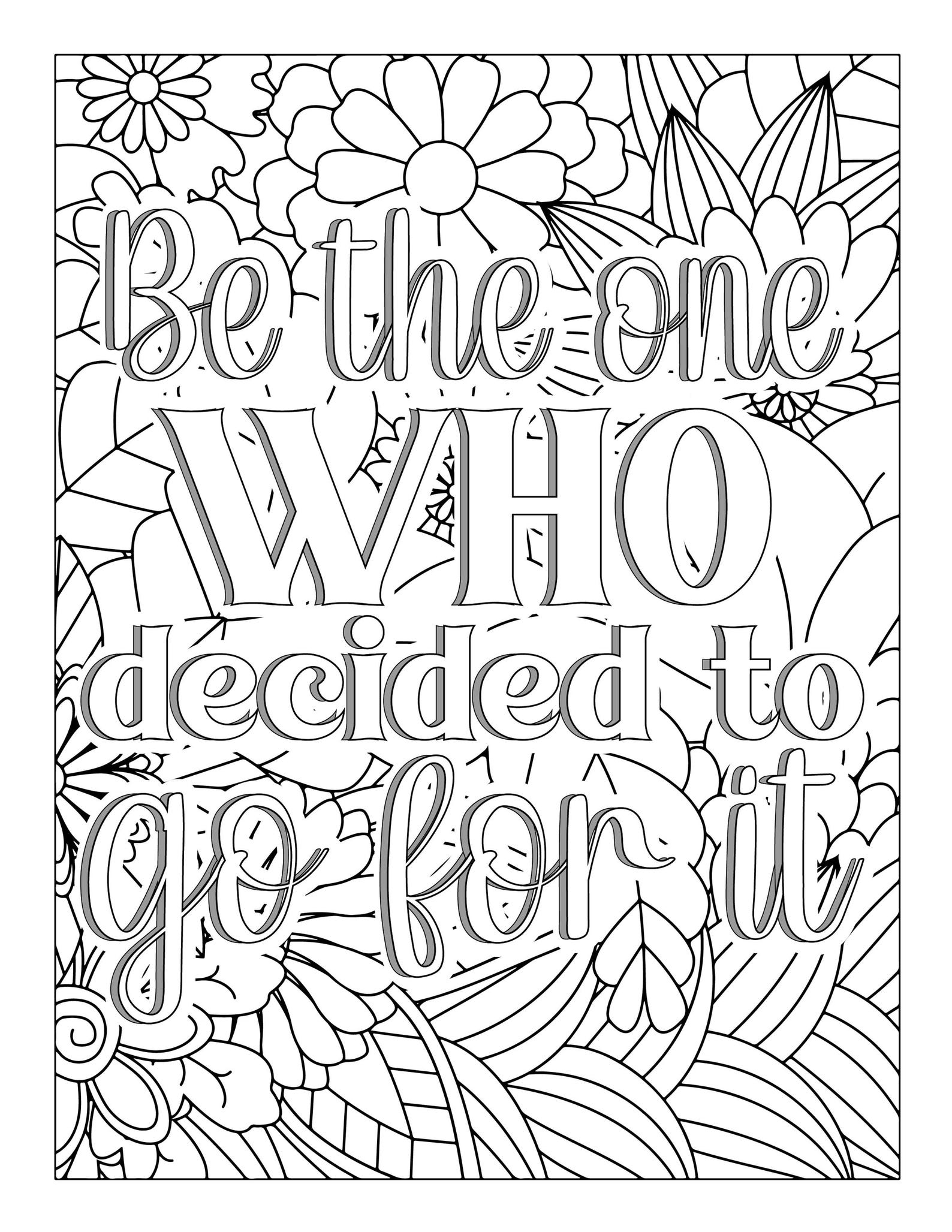 Adult Coloring Book With 20 Motivational Quotes | Relax and Get ...