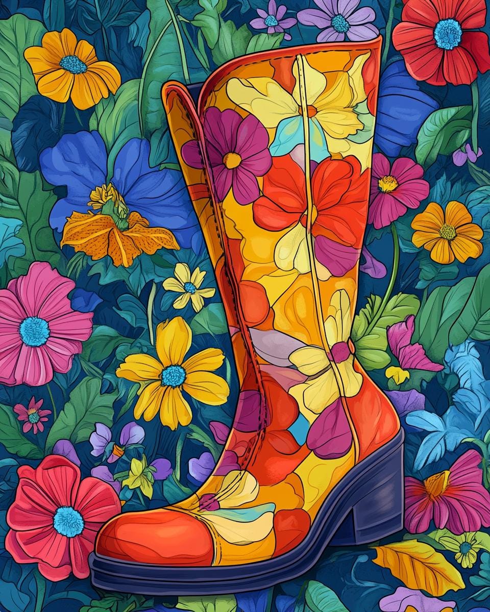 60 Flower Boot Coloring Pages – Unique Floral Boot Illustrations for ...